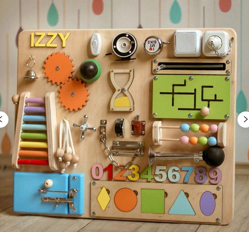 Montessori Busy Board, Toddler Sensory Activity, Educational Wall Toy ...