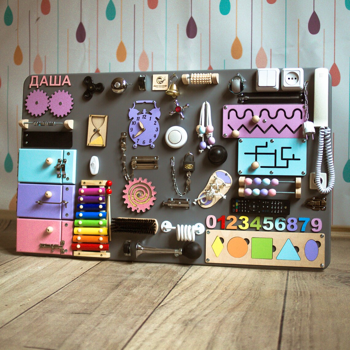 Toddler busy board large busyboard 60 x 100 cm Montessori | Etsy