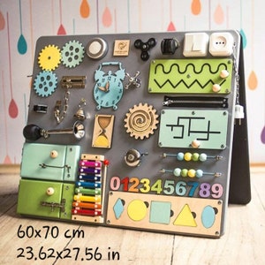 Personalized Busy Board With Chalk Board, Panel for Drawing With ...