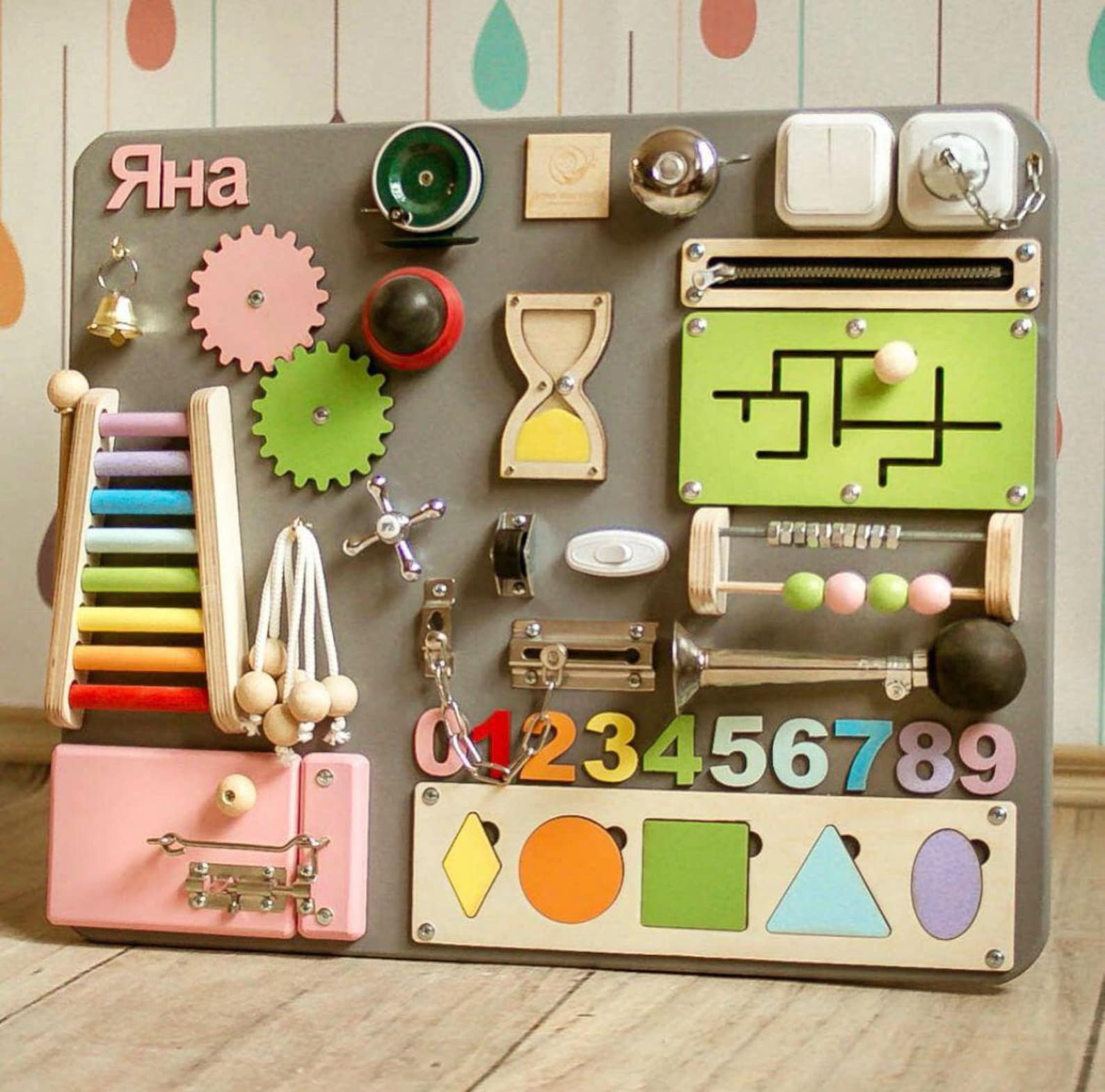 Toddler Busy Board Baby Shower Gift Wall Busy Board Latch | Etsy