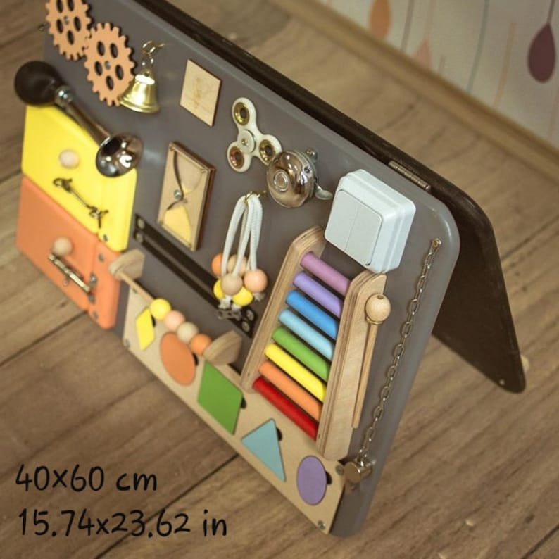 Personalized Busy Board With Chalk Board, Panel for Drawing With ...