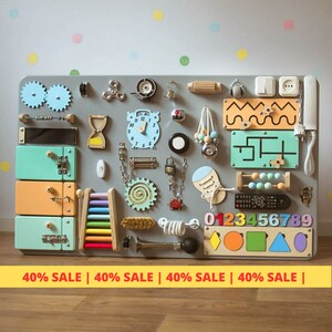 Baby Busy Board Montessori Toddler Busy Board Playroom Idea Waiting ...