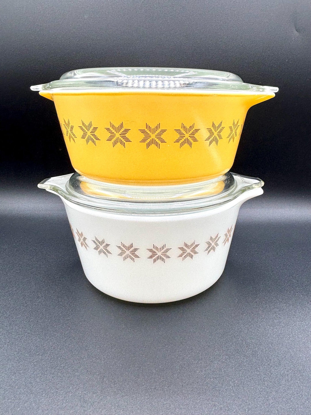 Mid Century Pyrex Town and Country Stitched Star Lidded Nesting ...