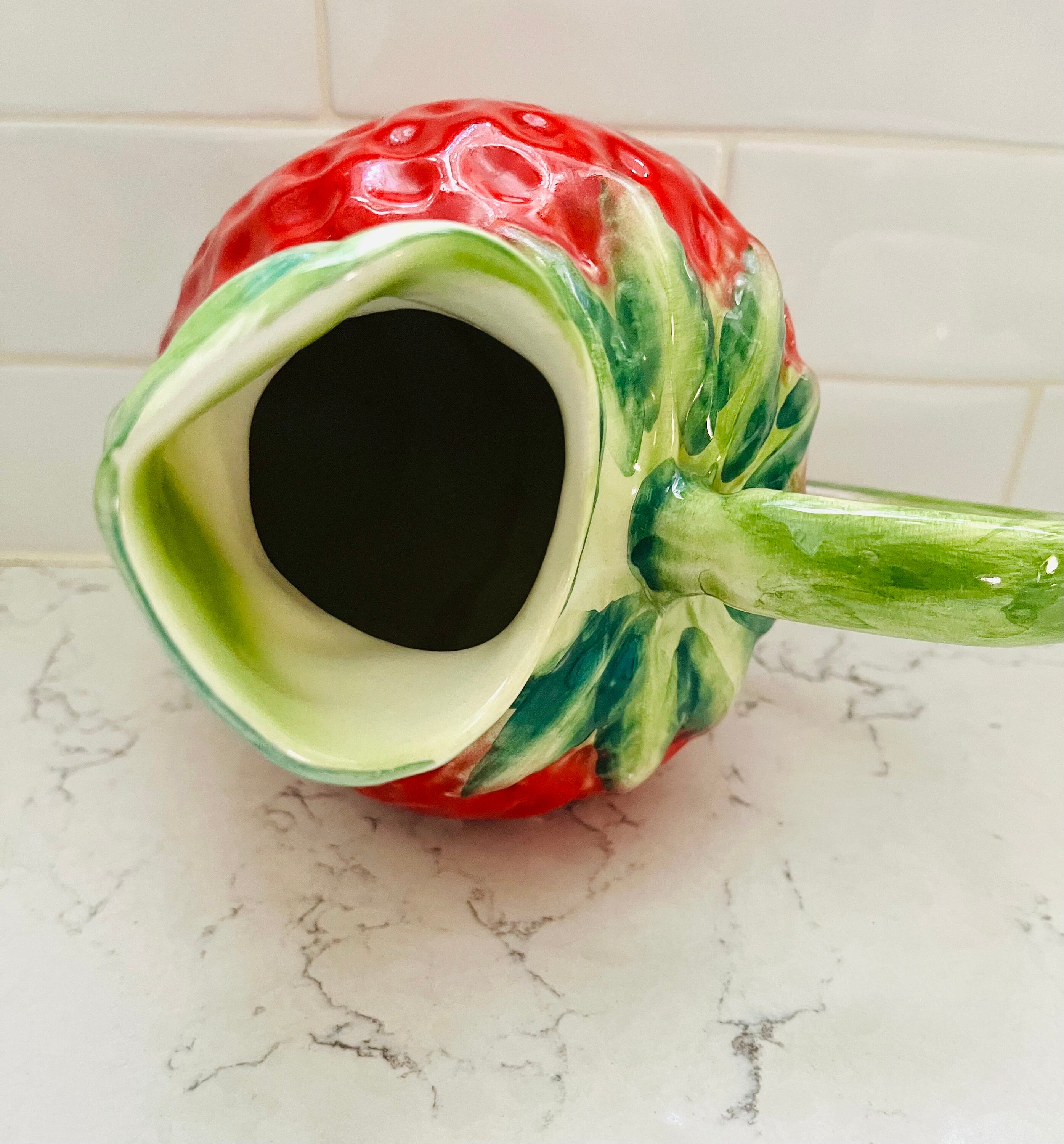 Strawberry Pitcher Paradox Made in Italy Hand Painted Vintage Pitcher ...