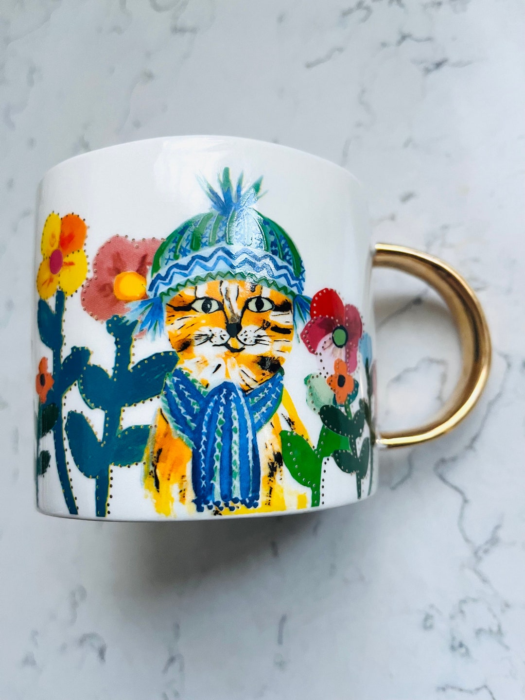 Cat in the Garden Feline Atelier by Francesca Kaye Anthropologie Coffee ...