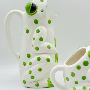 Vintage Spotted Green and White Frog Trio by Schmid Design Folio - Etsy
