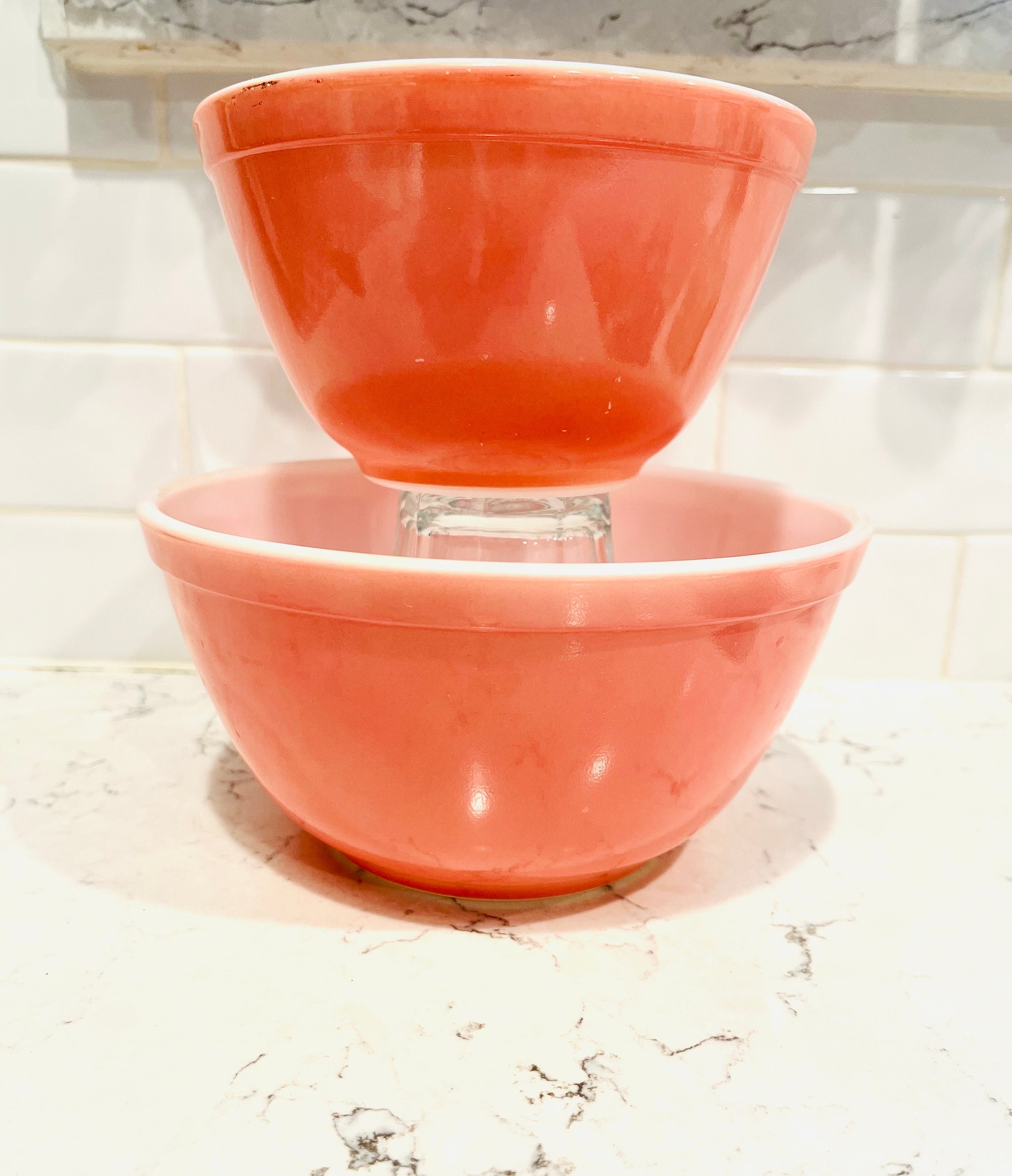 Super Rare Vintage 1950s Pyrex Flamingo Pink Pattern Nesting Bowls - Etsy