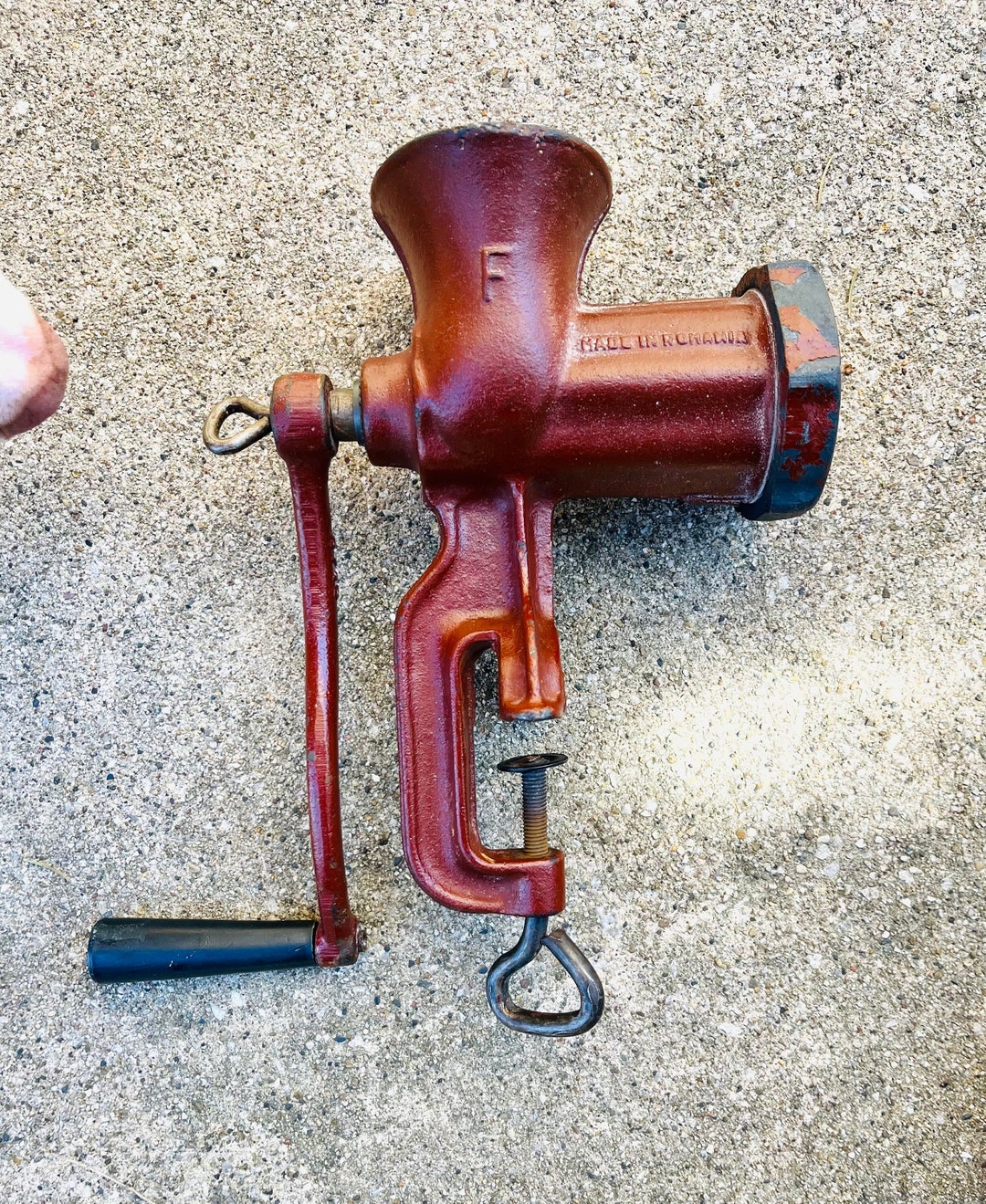 Vintage Red Meat Grinder Large Model 8 Made in Romania _industrial ...