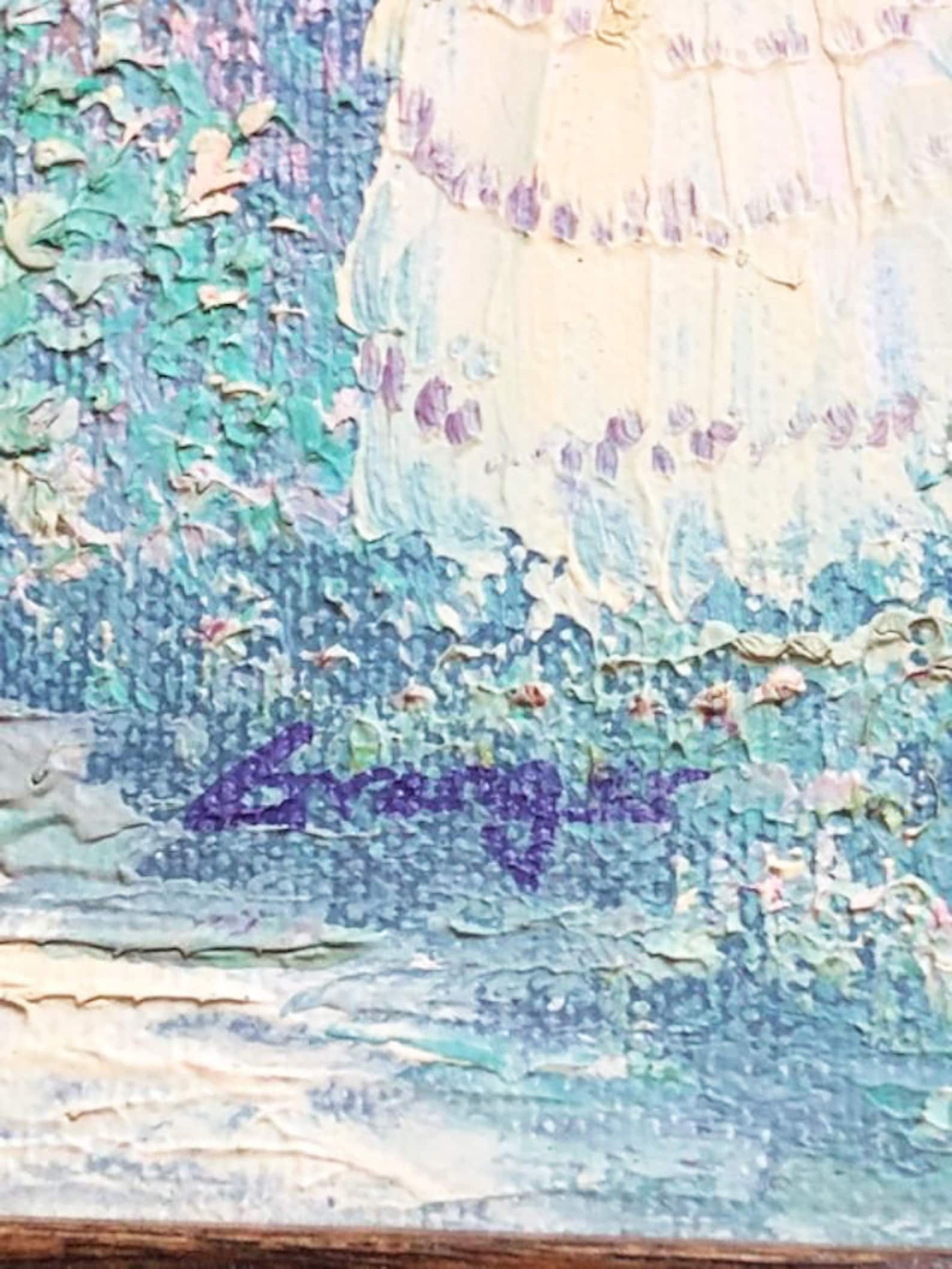 Vintage Signed Original by Artist Granger Oil Painting of 1900s Woman ...