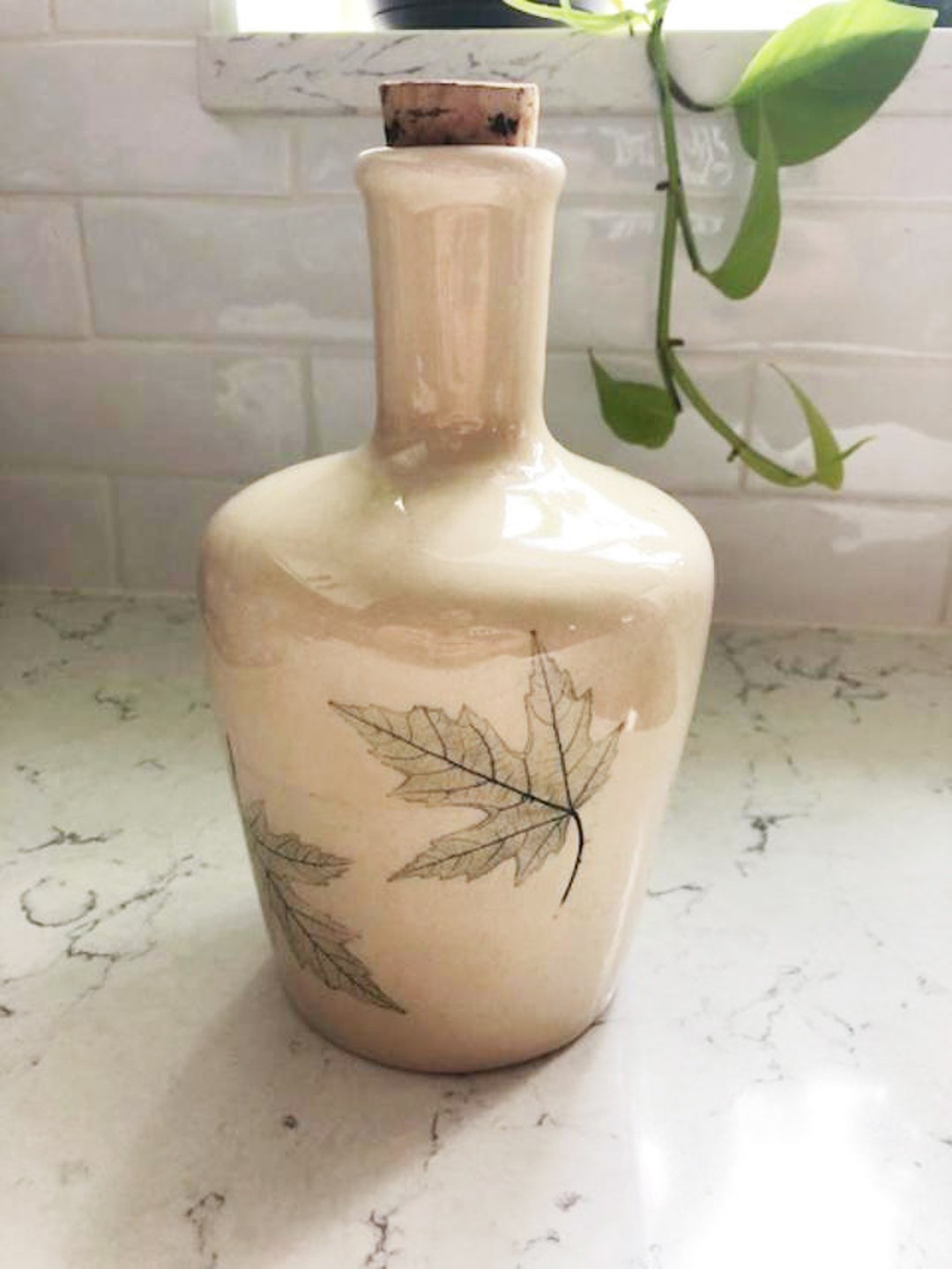 Rare Vintage Nemadji Maple Leaf Vase- American Rustic Primitive Decor ...