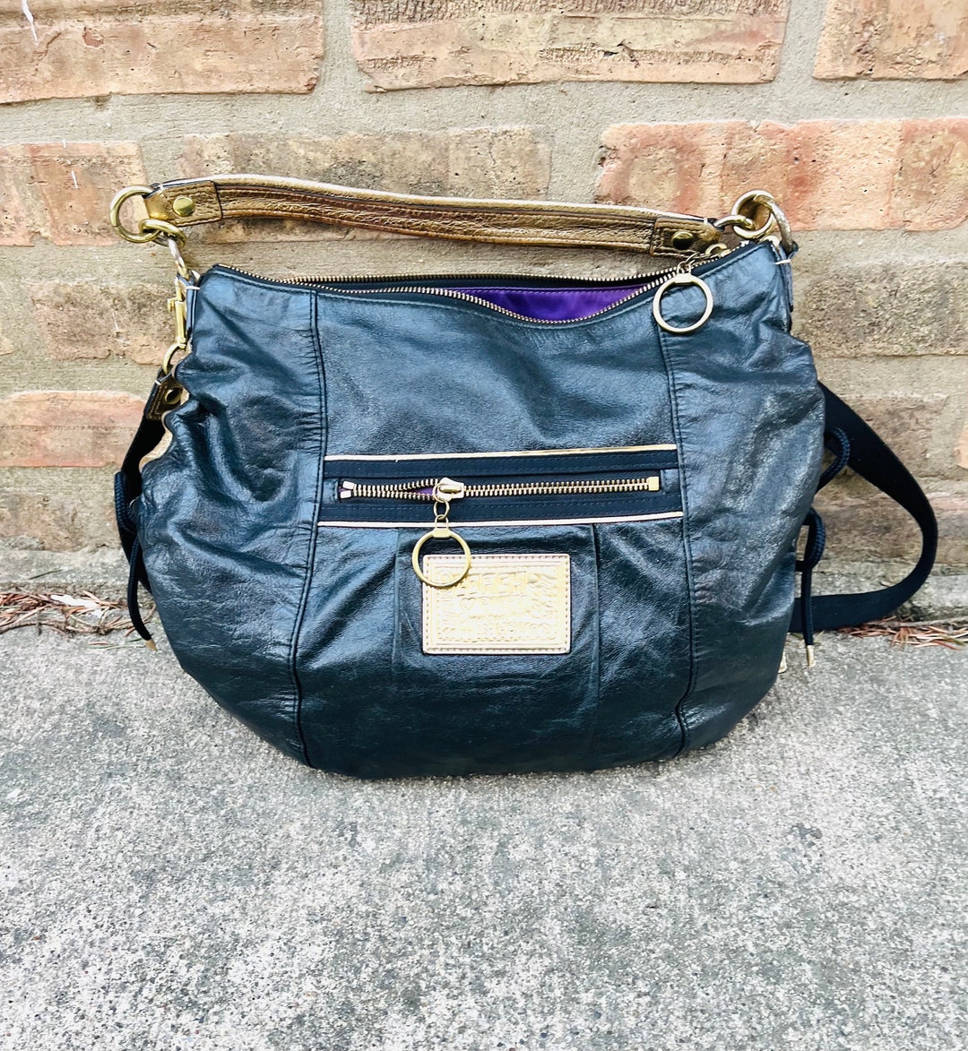 Discontinued_coach Black Leather Gold Trim Poppy Jazzy Hobo Shoulder ...