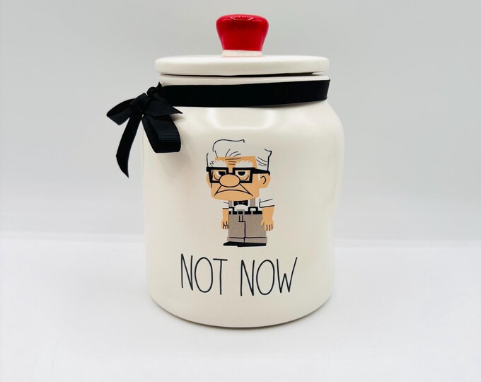Rare RAE DUNN Pixar UP Figural "not Now" Carl Fredricksen Cookie / Jar ...