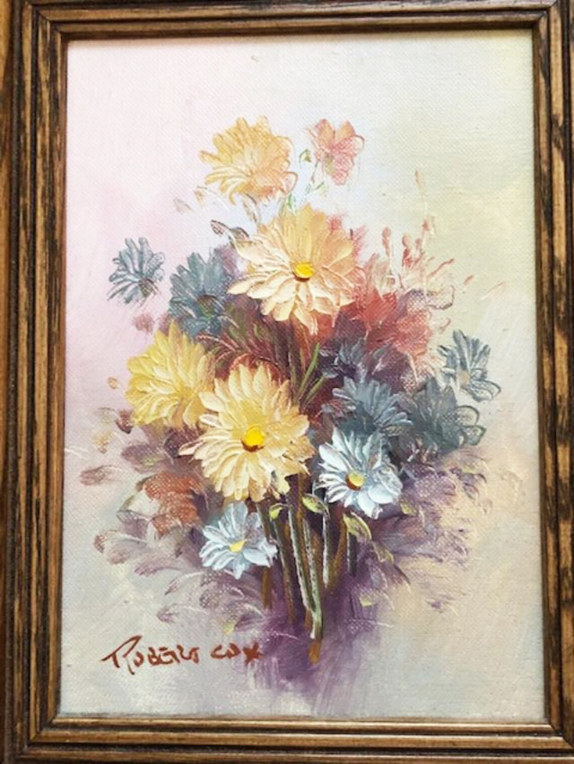Vintage Signed Original by Robert Cox Oil Painting of Multi Color ...