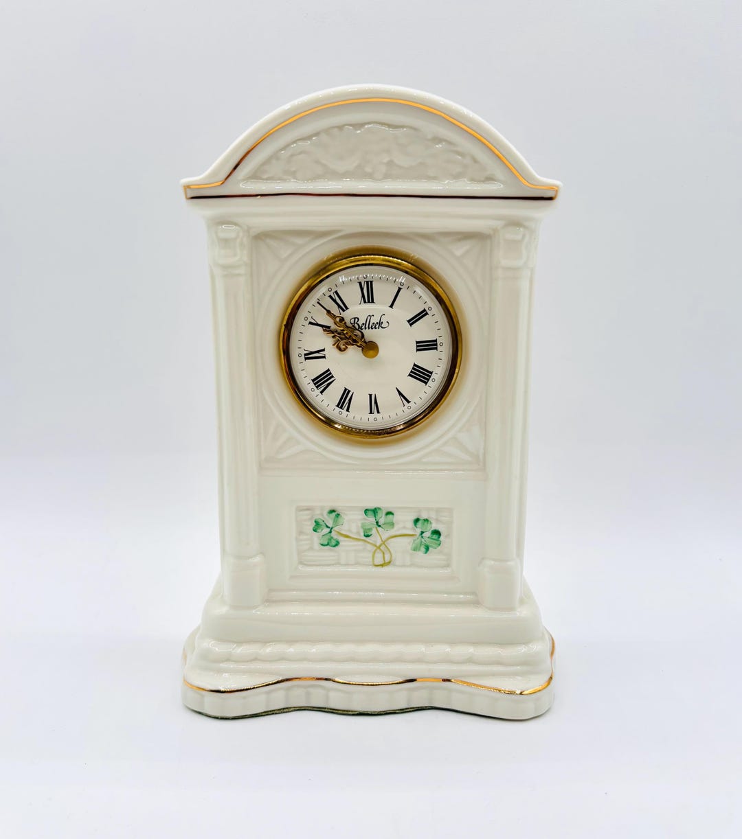 Belleek Co. Fermanagh Ireland Pottery Glenveigh Mantel Clock 7 3/4 ...