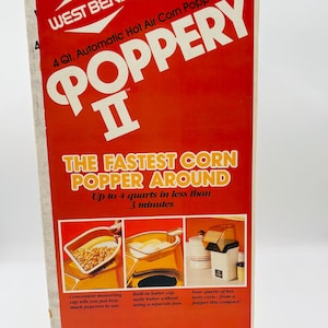 Sealed in Box _vintage 4 QT Automatic West Bend Poppery II Hot Air Corn ...