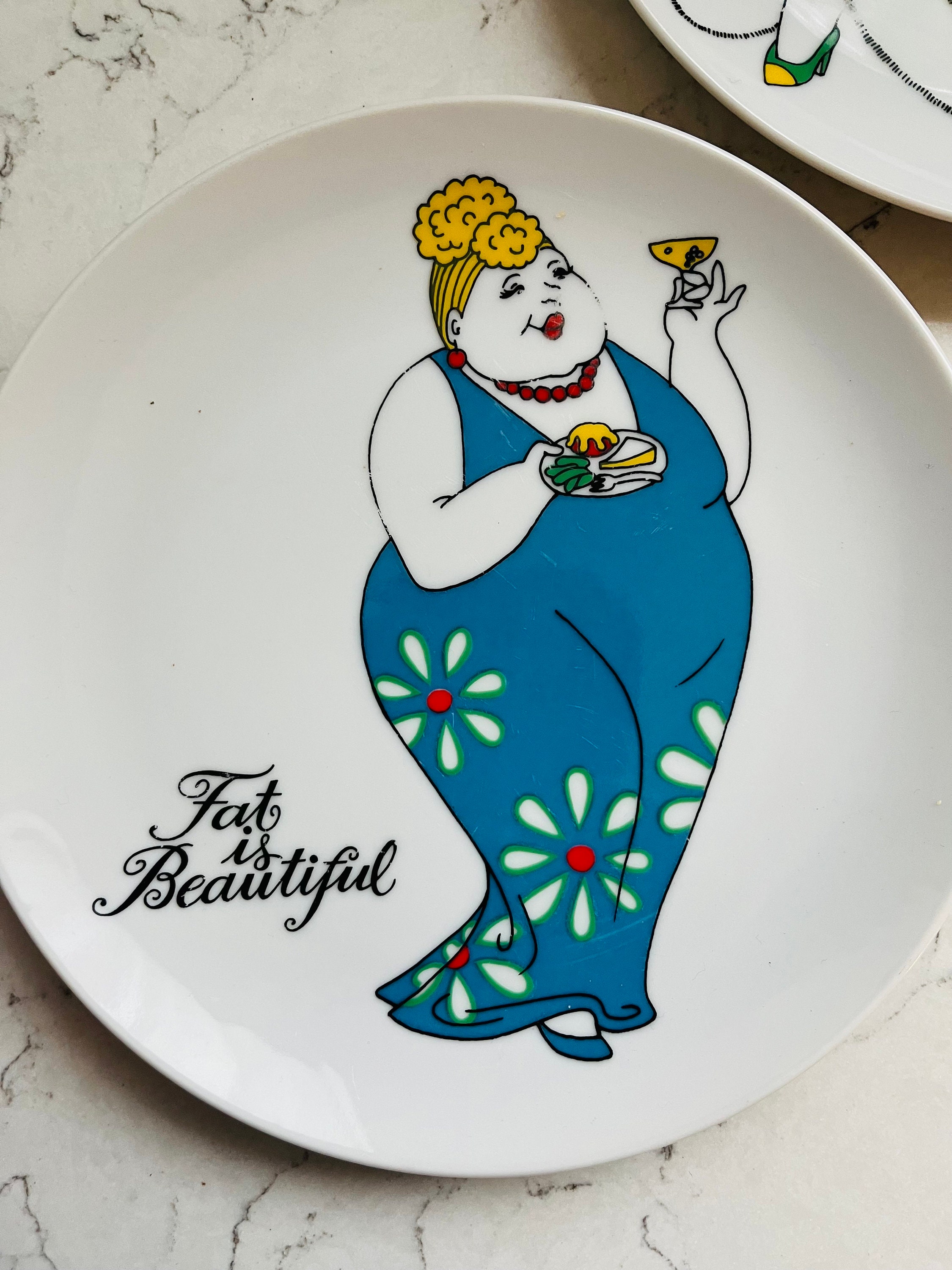 Vintage 1979 Variations Fitz and Floyd fat is Beautiful Lady 7 Inch ...