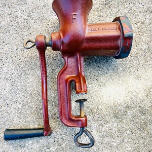 Vintage Red Meat Grinder Large Model 8 Made in Romania _industrial ...