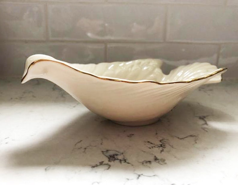 Vintage LENOX Wedding Dove Dish Ivory China Bowl 24K Gold - Etsy