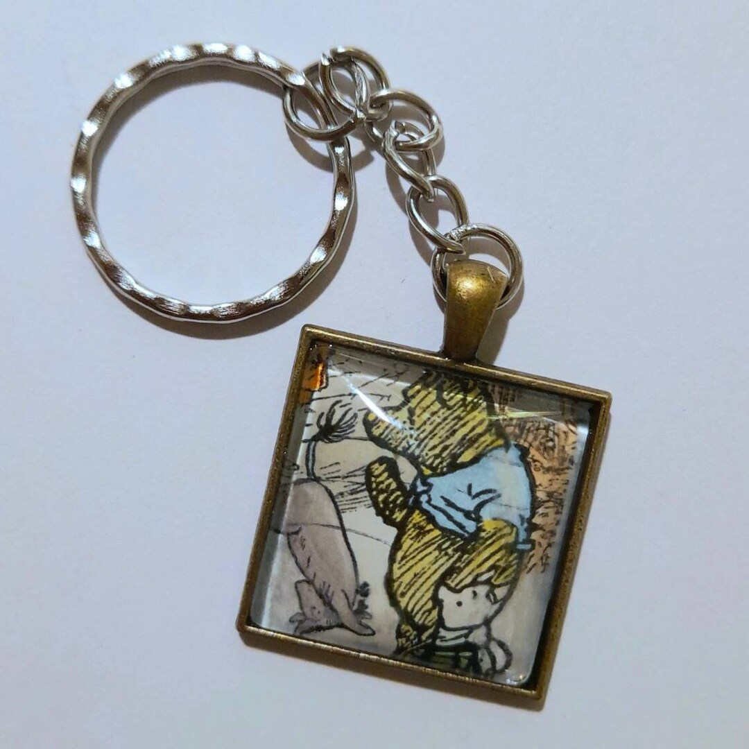 Buy Winnie the Pooh Postage Stamp Keyring 27mm Square Pendant Online in ...