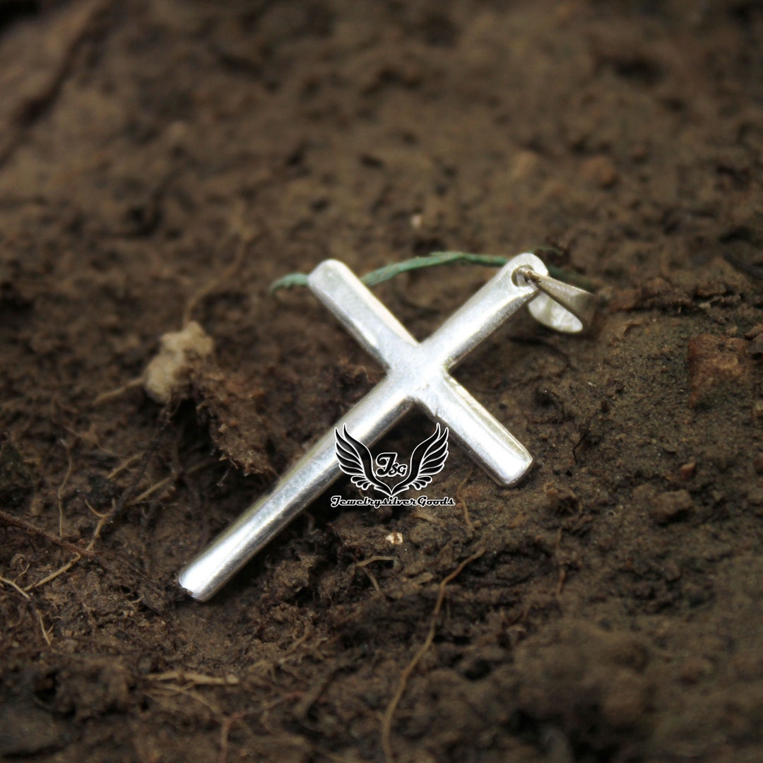 Cross Pendant, 925 Sterling Silver Simple Cross Pendant, Minimalist ...