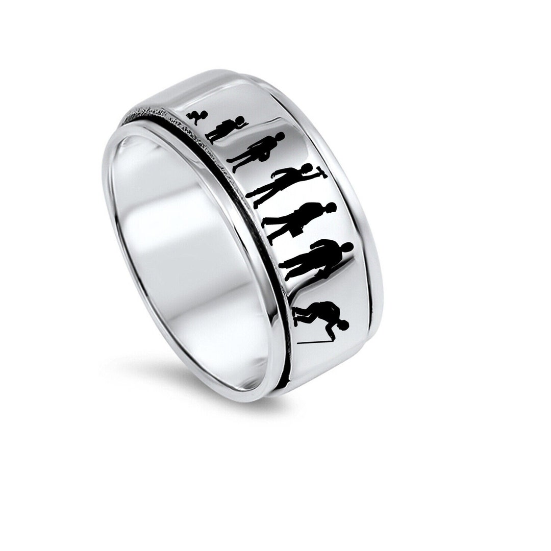 Personalized Ring, Life Cycle Ring, 925 Sterling Silver, Spinner Ring ...