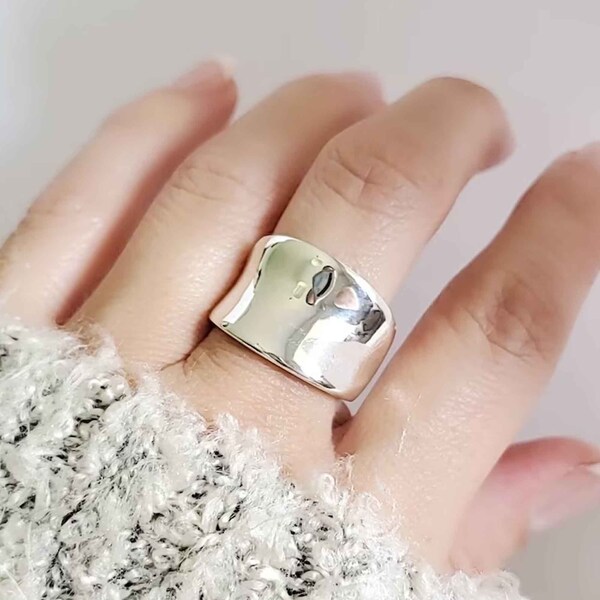 Chunky Silver Ring - Etsy