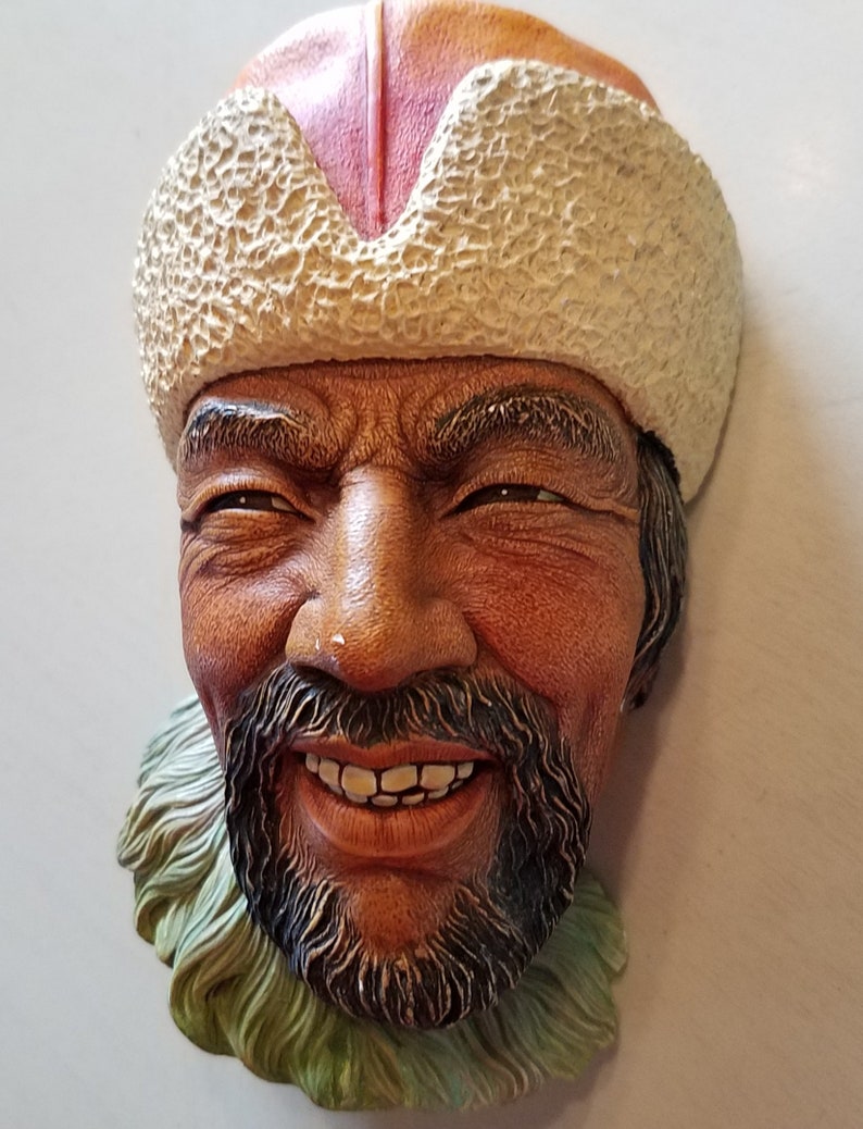Vintage Bosson Head Chalkware HIMALAYAN Mask Character Wall | Etsy