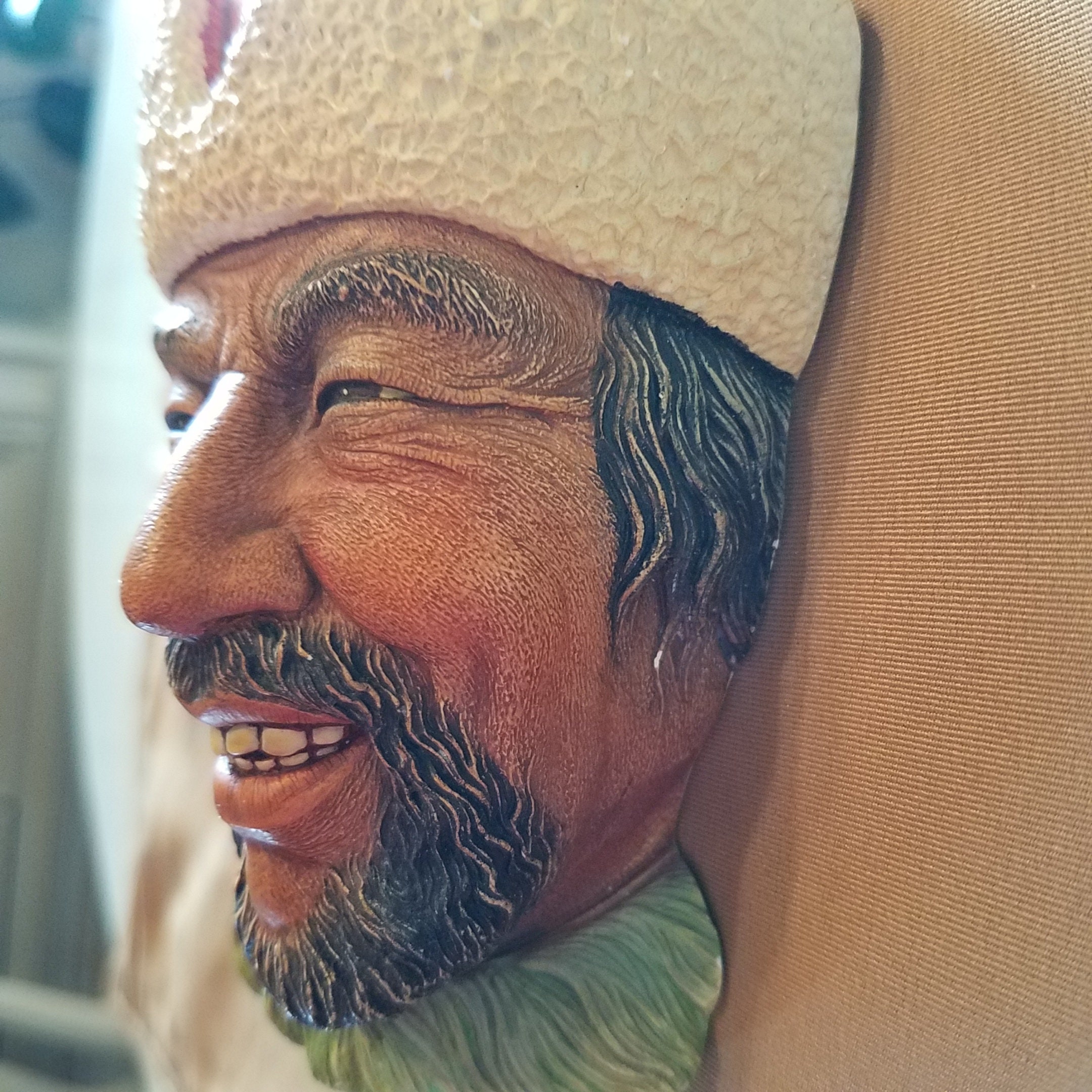 Vintage Bosson Head Chalkware HIMALAYAN Mask Character Wall Sculpture ...