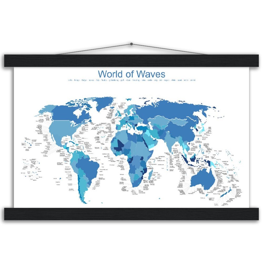 World of Waves Surfkarte - Blue Ocean - Etsy