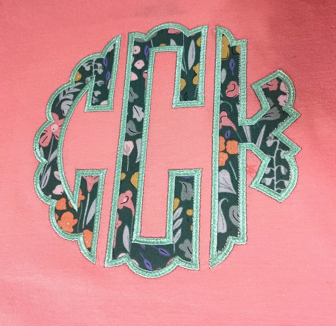 Floral Applique Monogram Shirt - Etsy