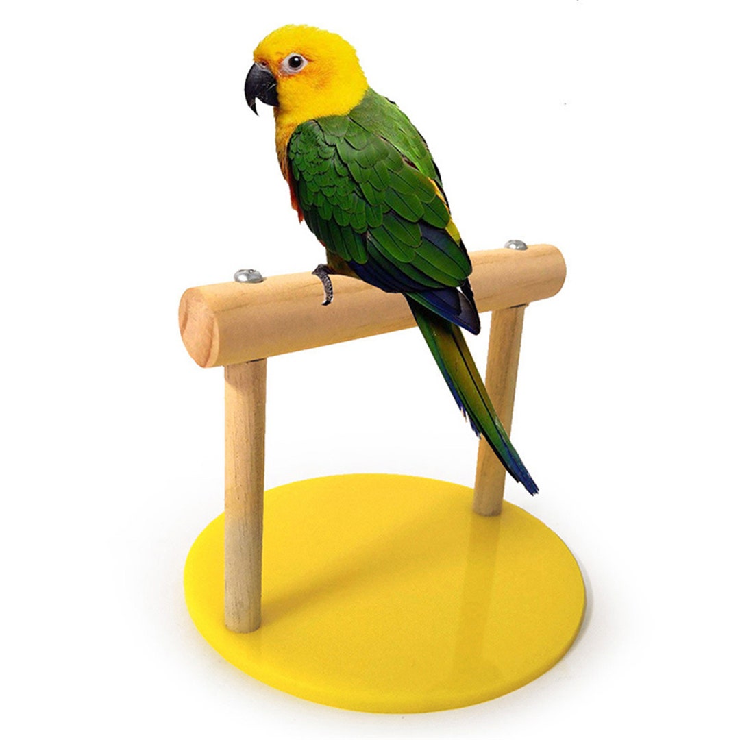 Pet Bird Parrot Wooden Training Spin Perch Stand Playground - Etsy