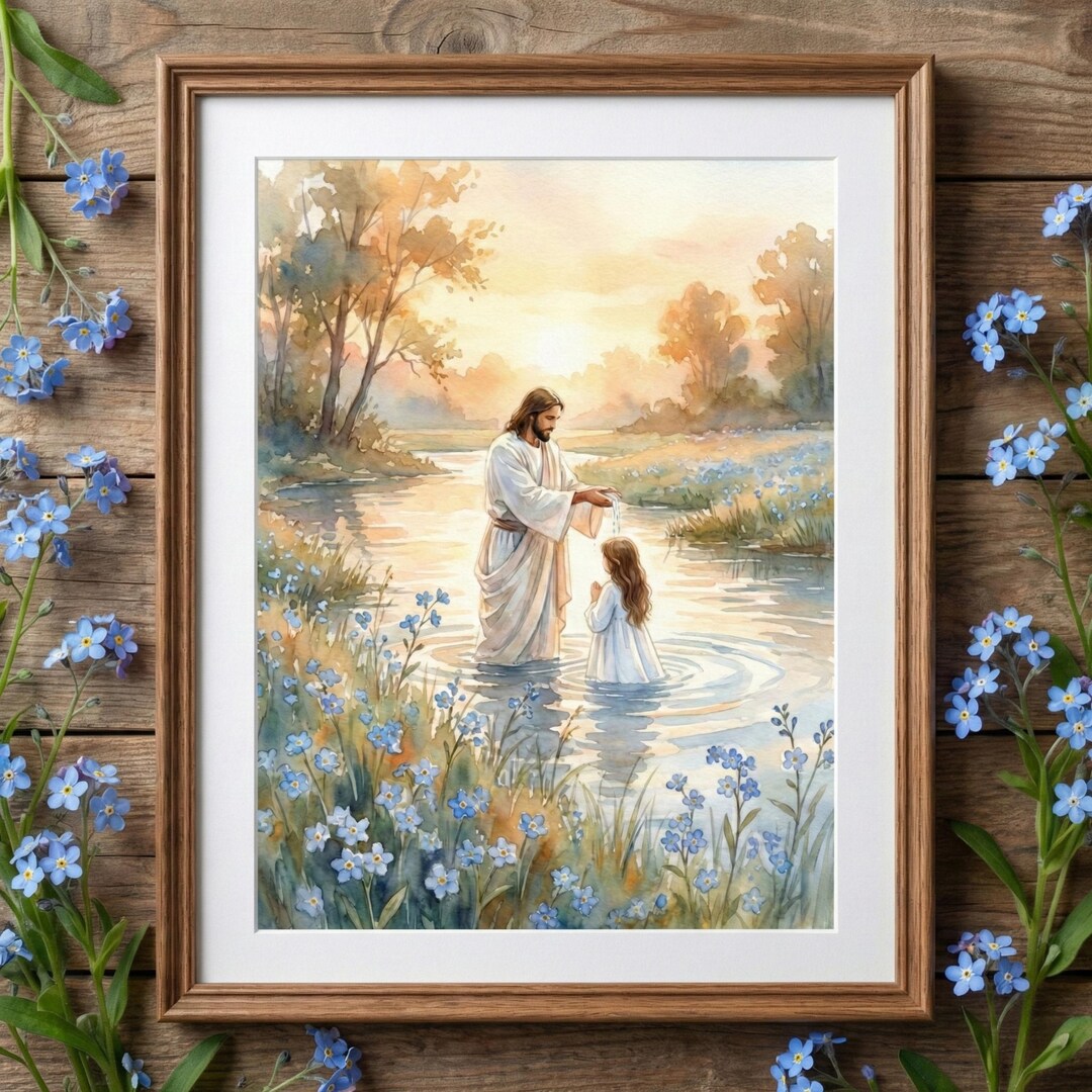 Christian Jesus Blessing Child Baptism Printable - Girl (digital ...