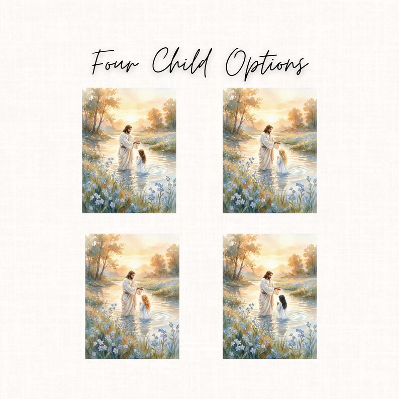 Christian Jesus Blessing Child Baptism Printable - Girl (digital ...