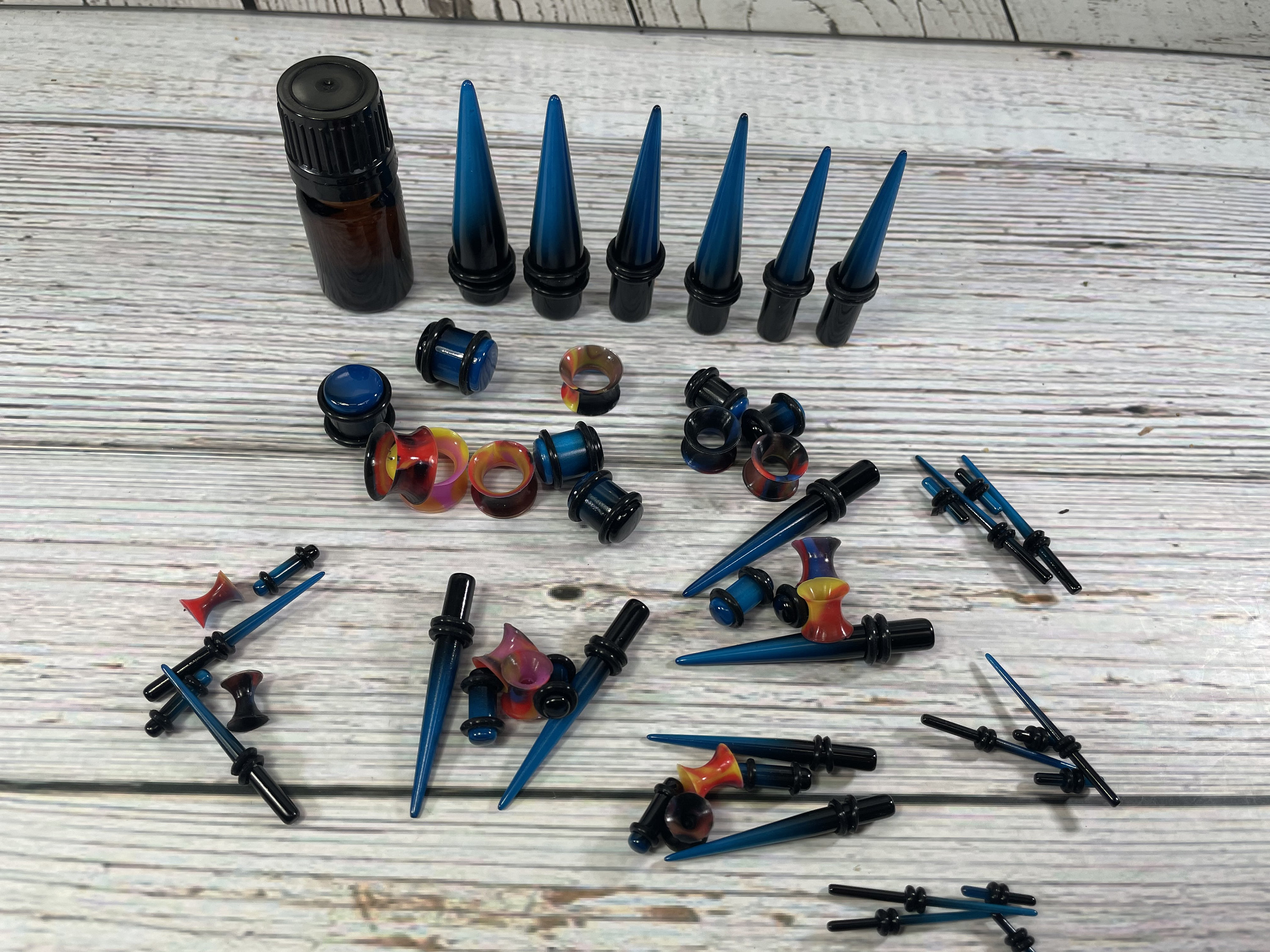 50 PC Ear Stretching Kit 14G-12MM Multicolor Aftercare Ear - Etsy Singapore