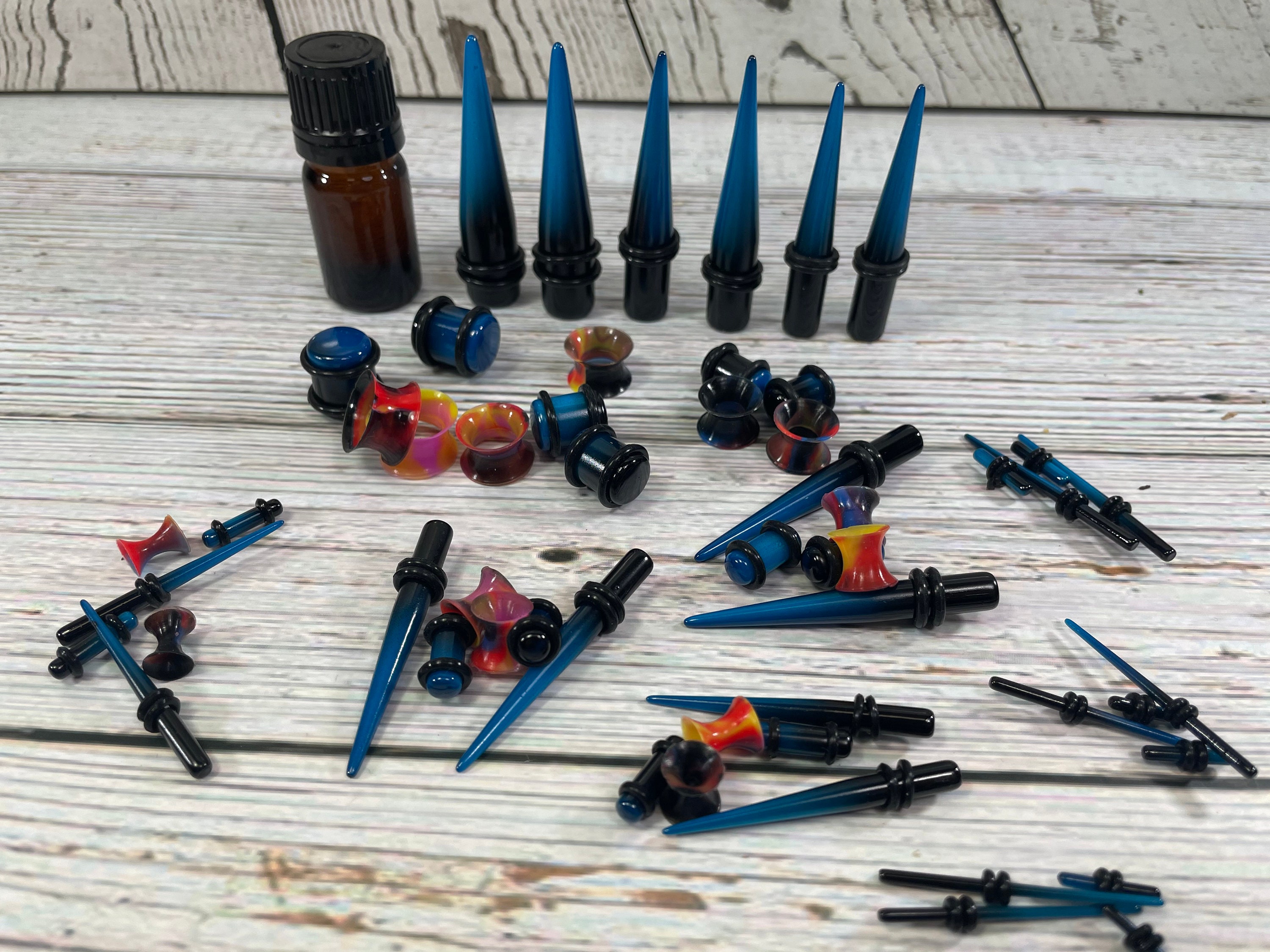 Ear Stretching 50 Pc Kit Multicolor Aftercare 14G-00G Ear | Etsy