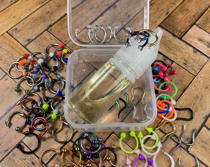 80PC Septum Nose Rings Aftercare Horseshoe Clicker Captive Hoop BCR ...