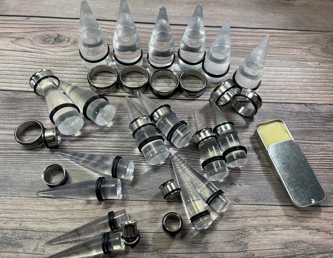 Big Ear Gauges 00G-25MM Stretching Kit Taper Steel Tunnels - Etsy