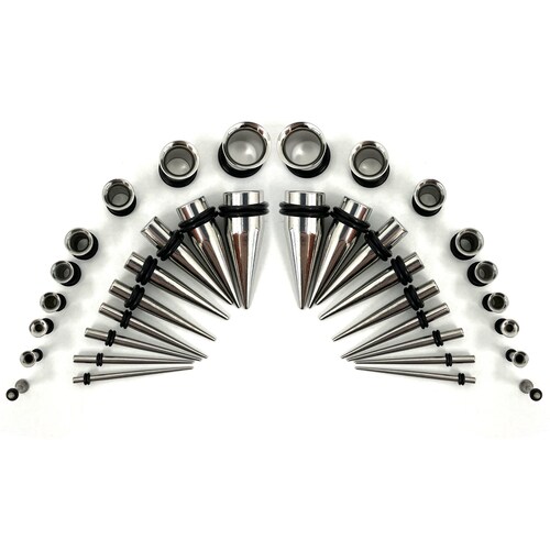 Ear Stretching 50 Pc Kit Multicolor Aftercare 14G-00G Ear - Etsy