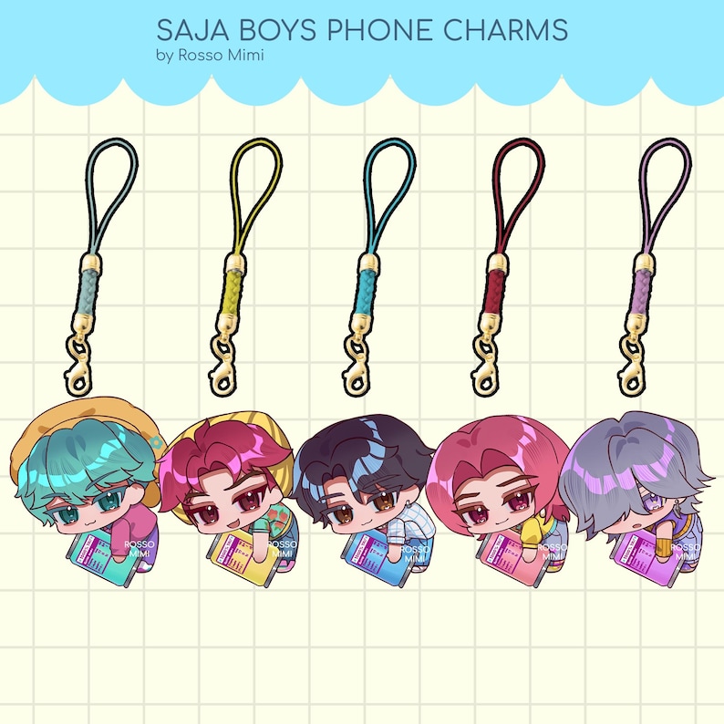 PREORDER Kpop Demon Hunters SAJA BOYS Phone Keychain - Etsy