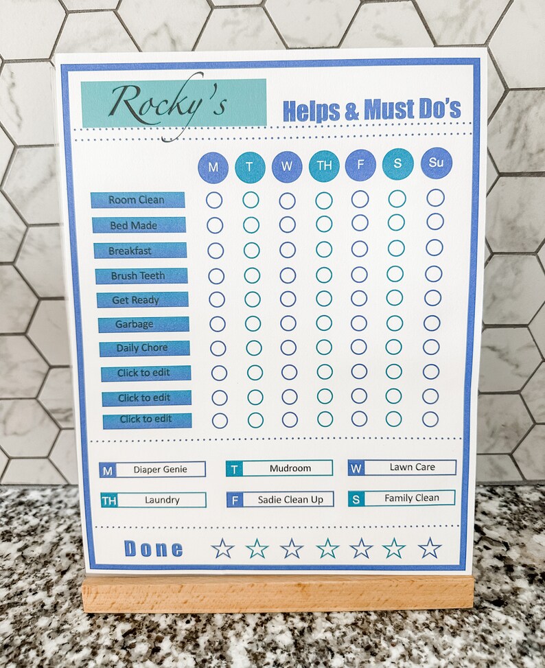 Customizable Chore Charts - Etsy