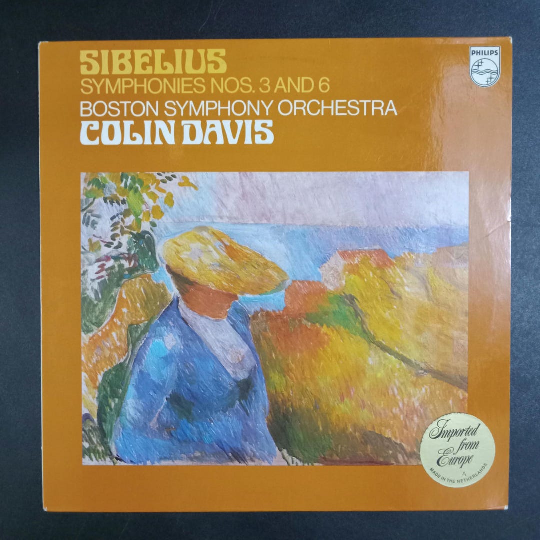 Sibelius Symphony Nos 3 & 6 Colin Davis and Boston Symphony Phillips Holland Vinyl Record - Etsy