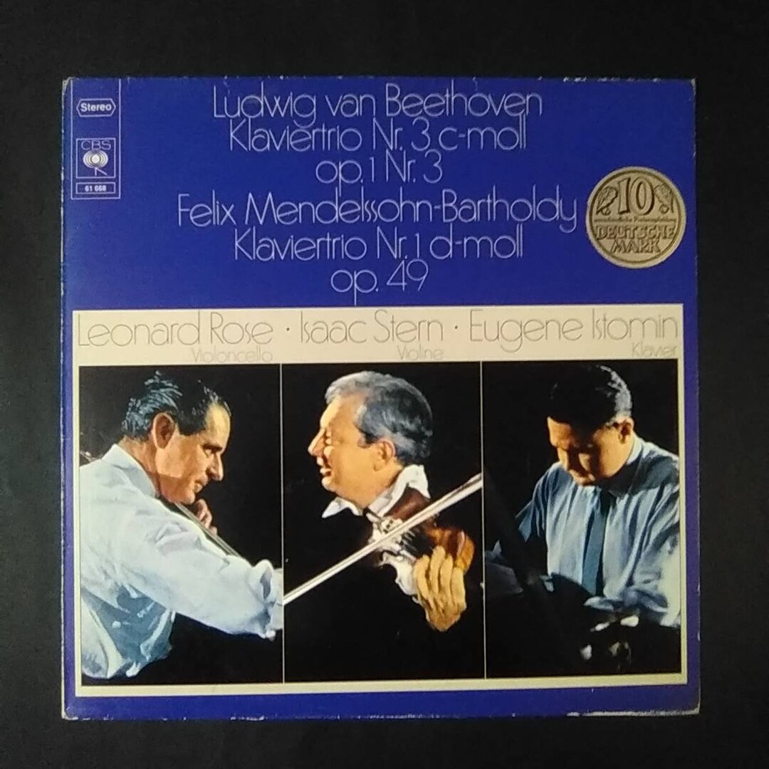 Beethoven Piano Trio No 3 in C Minor Op 1 the Istomin / Stern / Rose ...