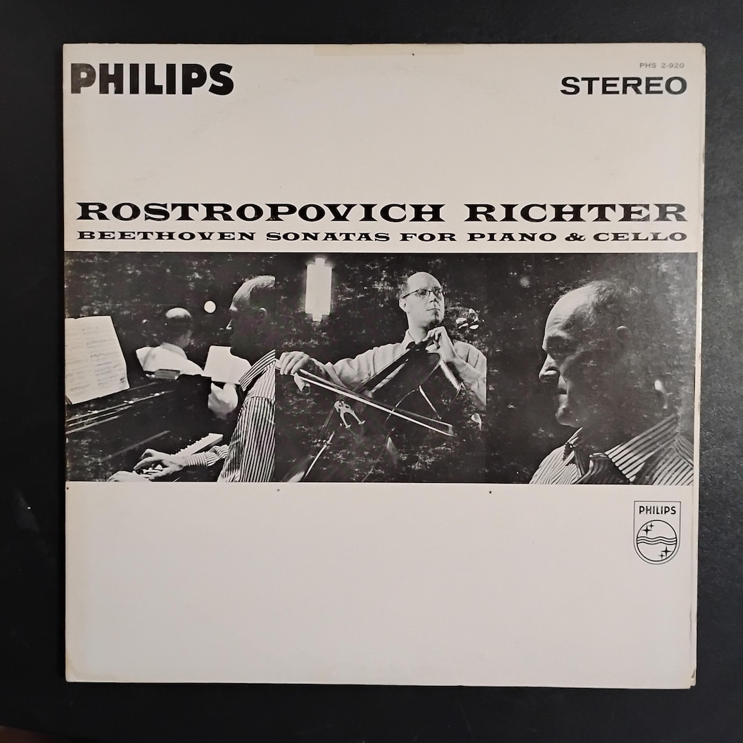 Beethoven - Sonatas for Violin and Cello - Rostropovich & Sviatoslav Richter / Philips Pressing ...