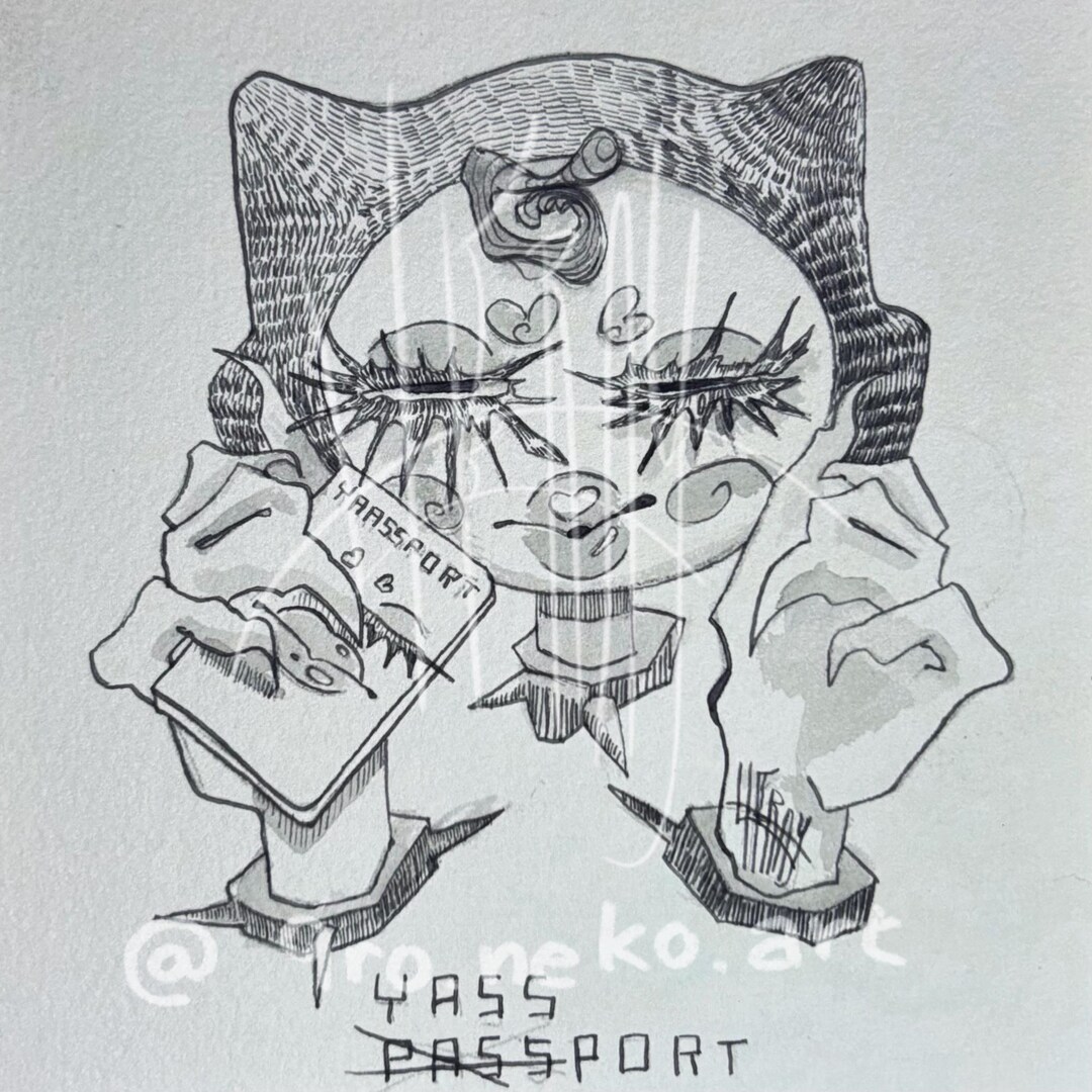 8.25 X 8.25 Yassport Illustration, Art Print, Original Design, Inktober ...