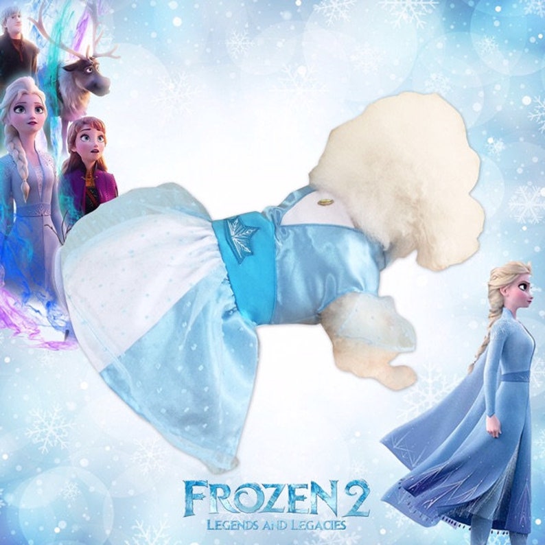 Elsa Frozen Dog Costume Princess Elsa Halloween Dress Small Dogs Gift ...