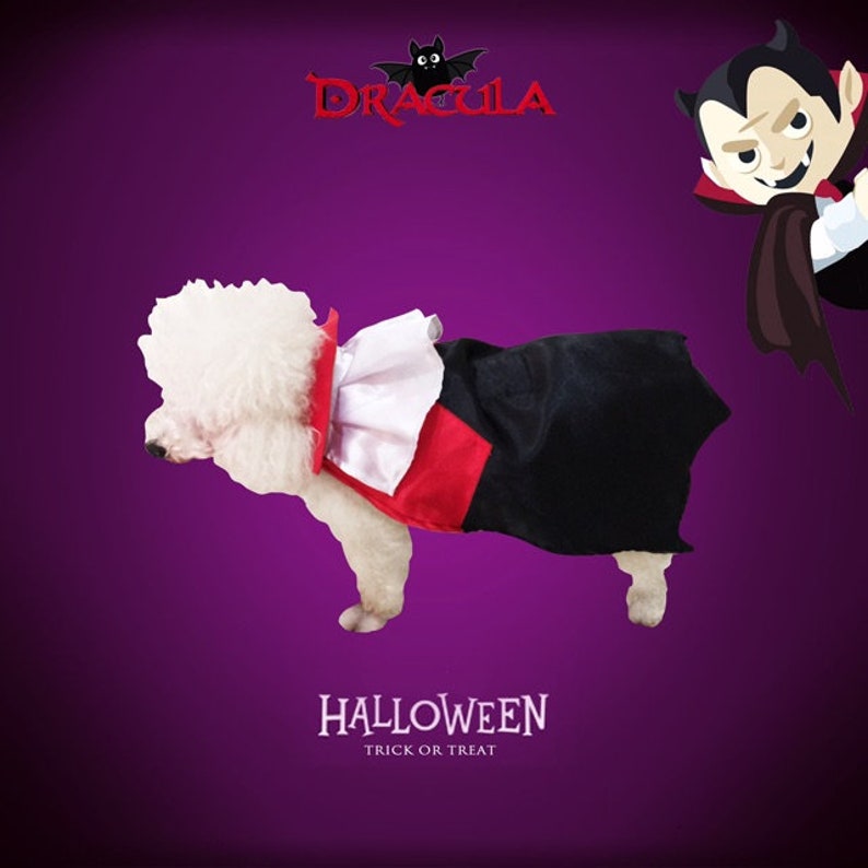 Cat Dog Vampire Costume Halloween Count Dracula Robe Pet Cosplay ...