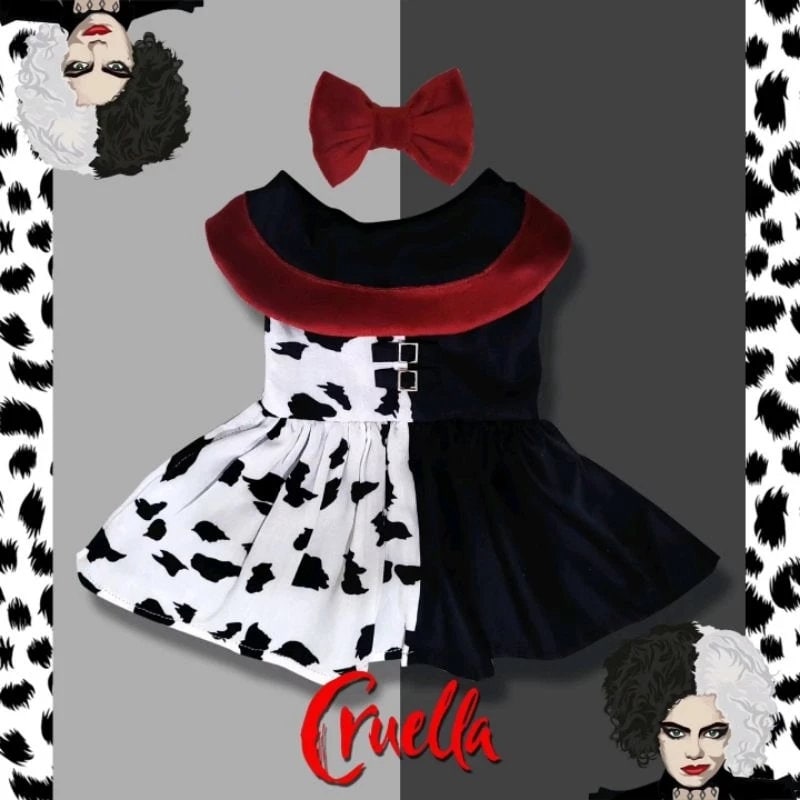 Cruella De Vil Dog Costume, Cruella De Vil Dog Dress, Halloween Dog ...