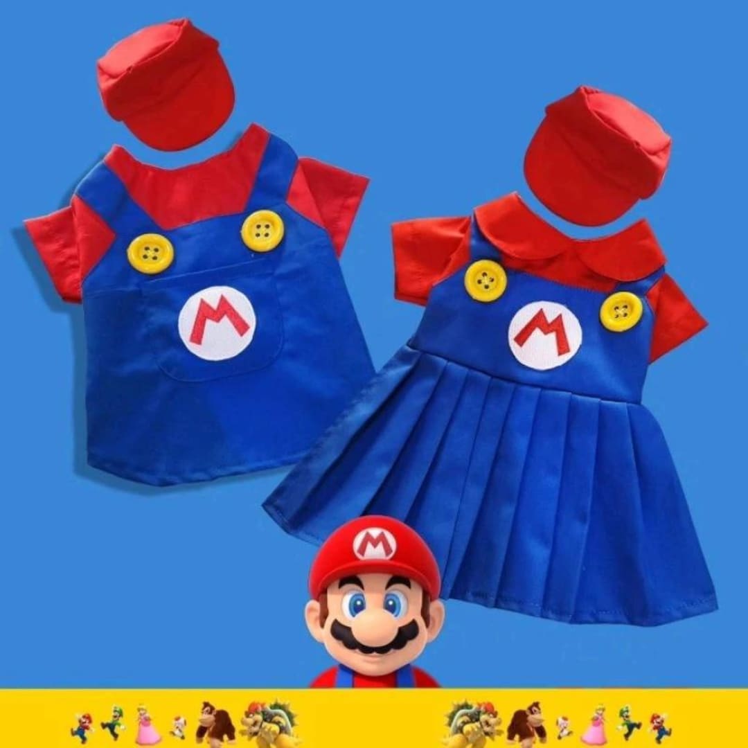 Super Mario Dog Costume: Halloween Pet Outfit With Hat - Etsy