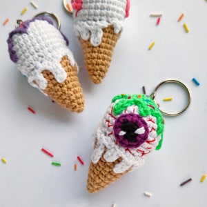 Eye Scream CROCHET PATTERN / Creepy Ice Cream Keychain PDF English ...