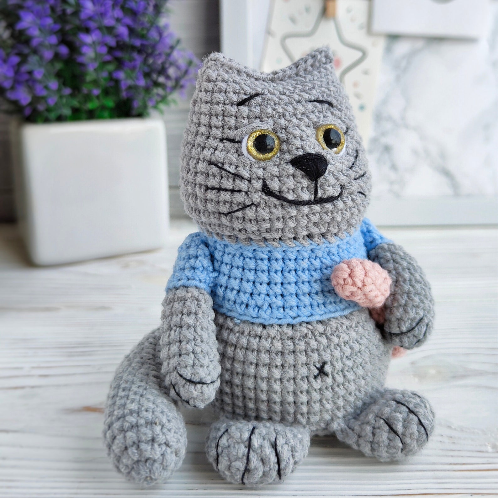 Fat Cat Crochet Pattern: Amigurumi Kittens With Sausage & Fish (PDF ...